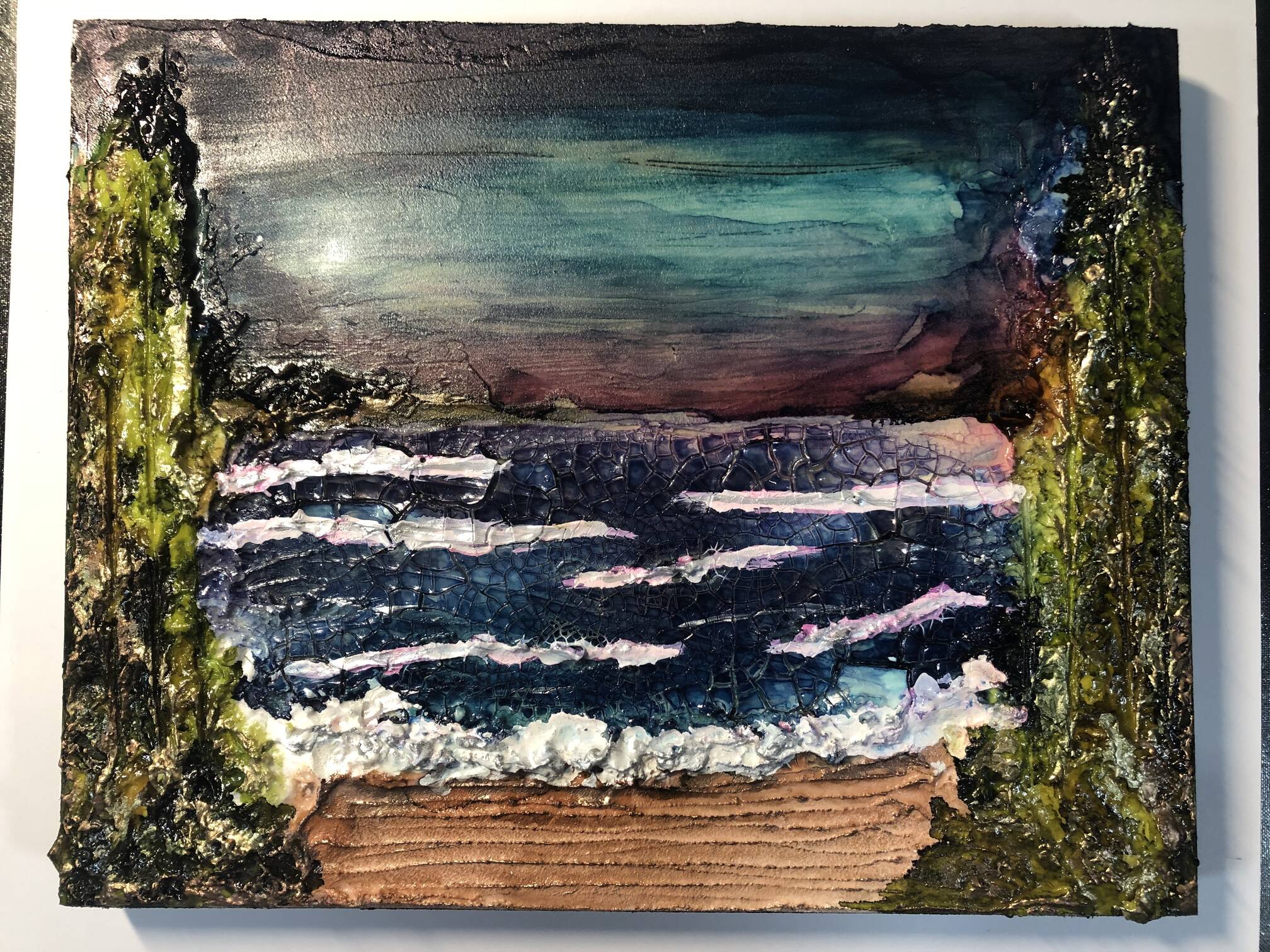 Combining Alcohol Inks with Texture Paste - Artsy Island Girl