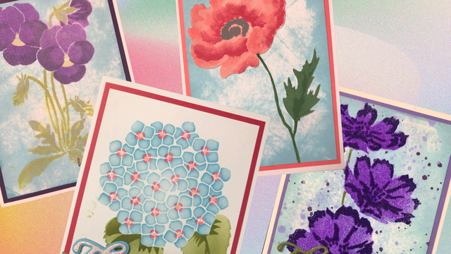 Floral Card Techniques with Colour Layer Stencils Class - Artsy Island Girl
