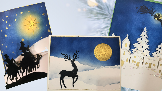 Tri-fold Christmas Cards Class - Artsy Island Girl