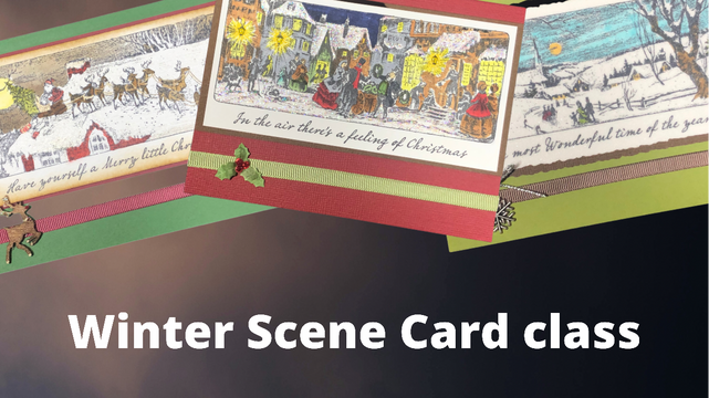 Winter Scene Card Class - Artsy Island Girl