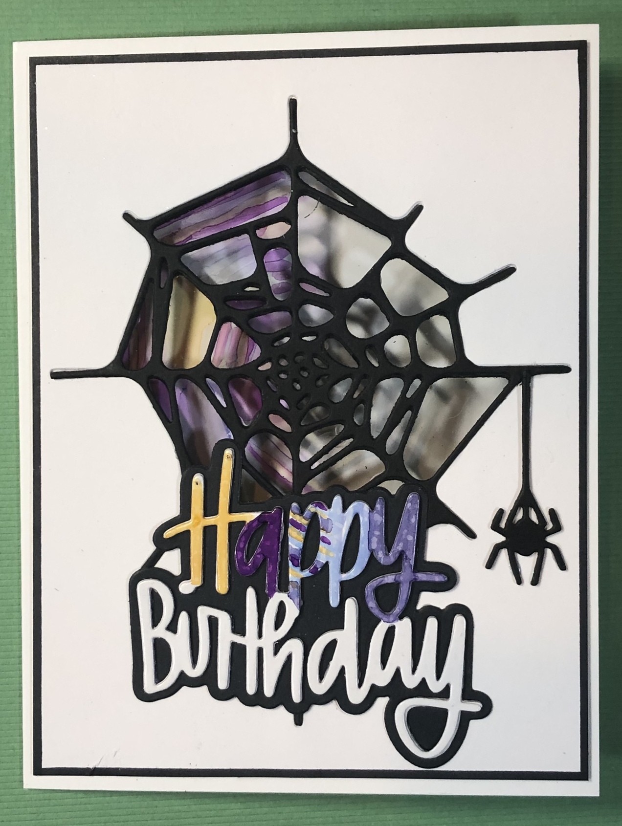 Wednesday Inspired Spider Web Card - Artsy Island Girl