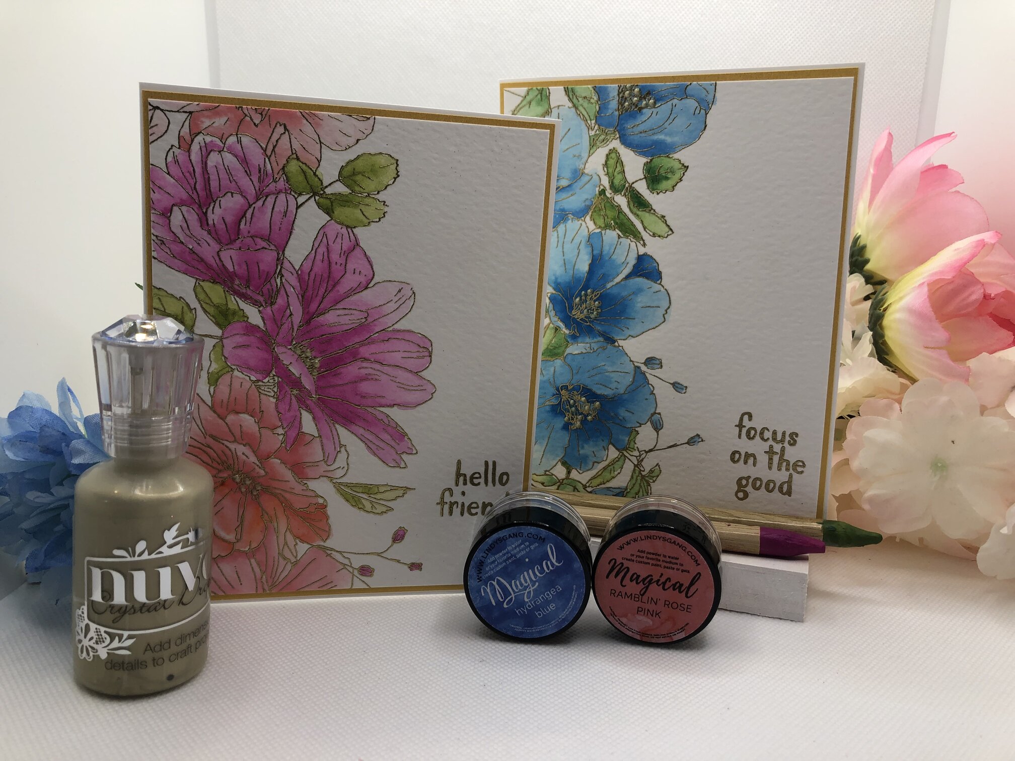 Shimmer Watercolour Floral Cards - Artsy Island Girl