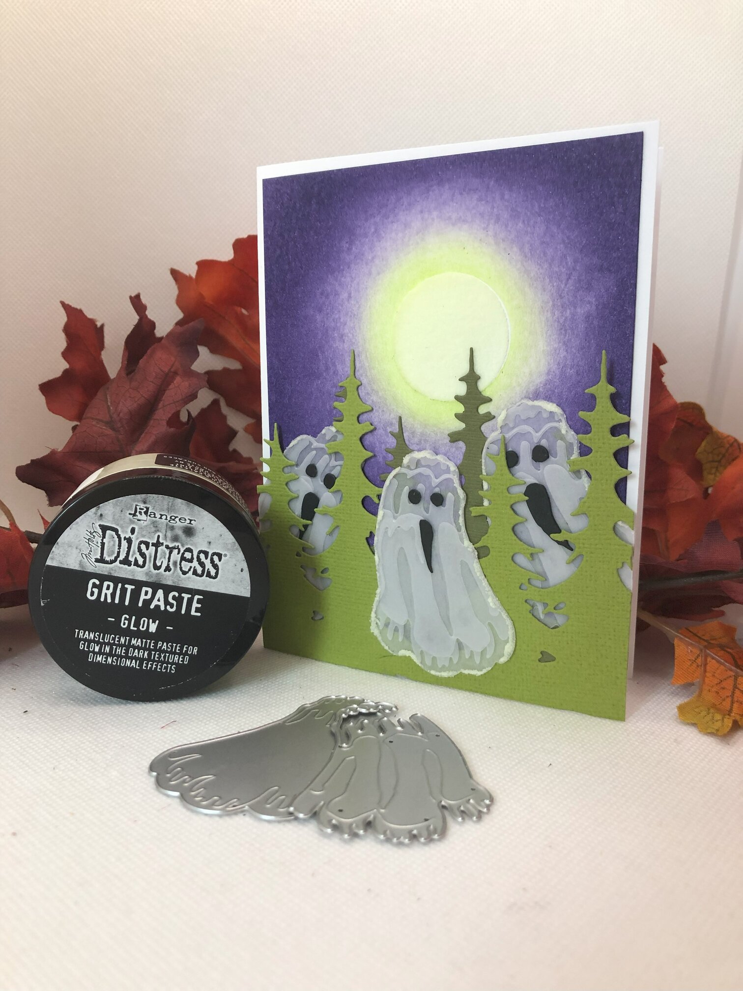 Pumpkin Duo Ghosts Card - Artsy Island Girl